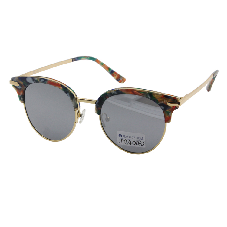 High Quality Handmade Custom Round Shape Half Frame Women Acetate Cat